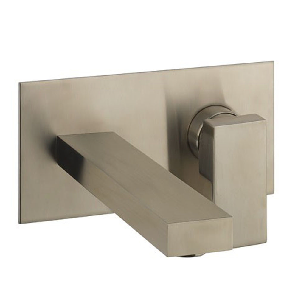 Crosswater Verge Wall Mounted (2TH) Basin mixer Stainless Steel Effect ...
