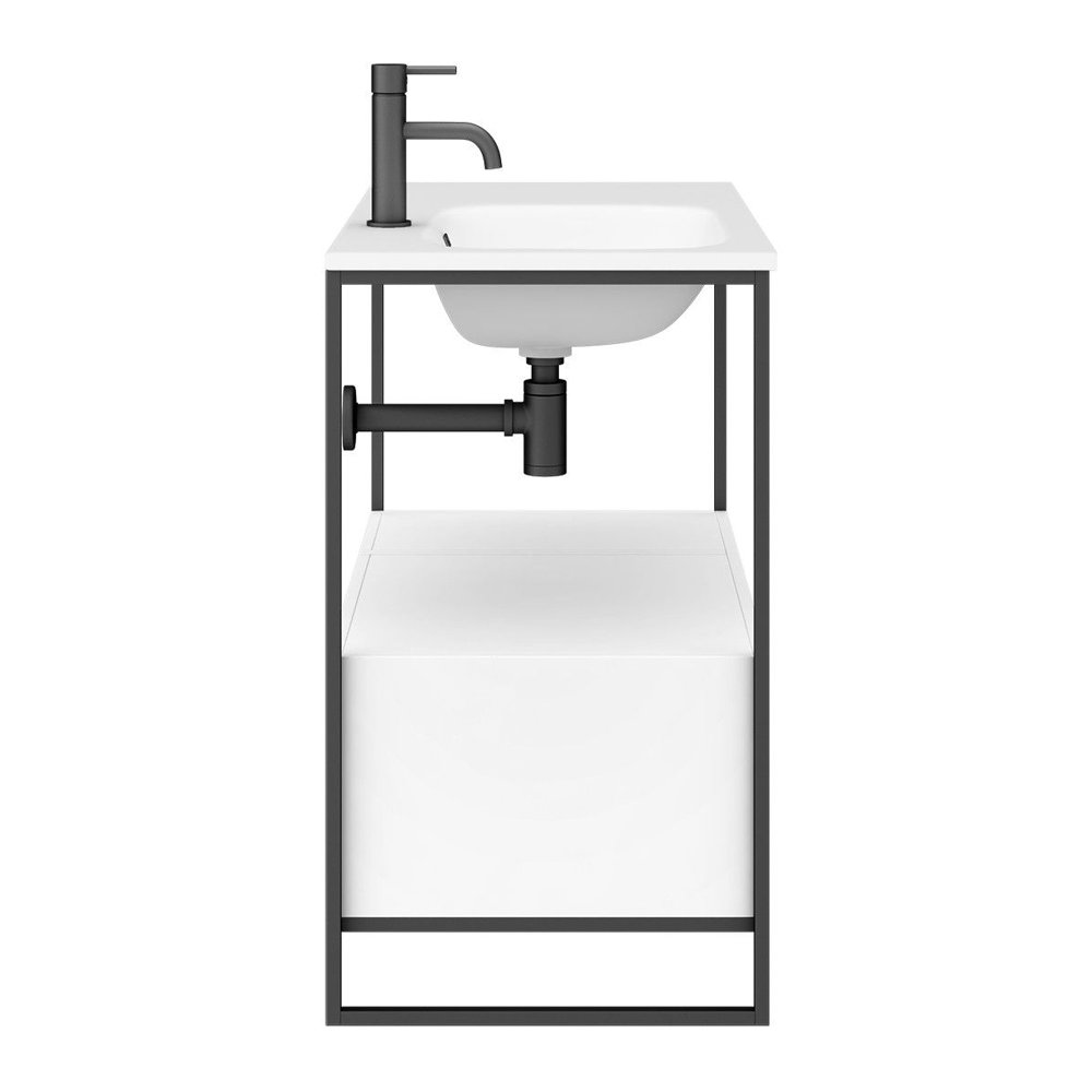 Venice Black Frame Basin Washstand - 1 Drawer, 1 Cupboard inc. 900mm ...