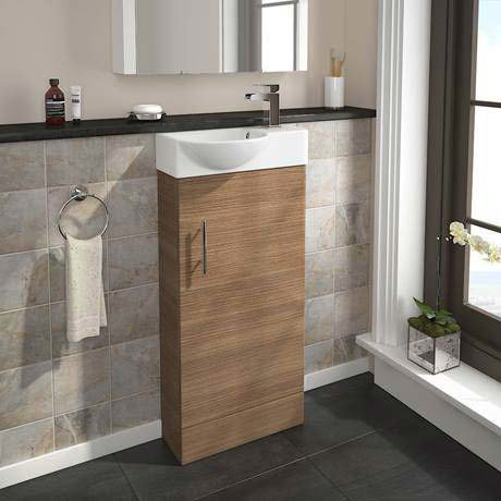 Valencia Mini Oak Vanity Unit | 400mm Wide | Victorian Plumbing