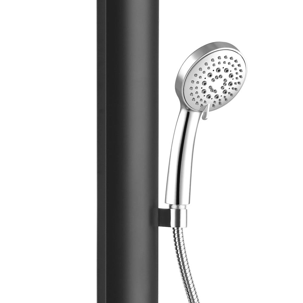 Vesta Round Head Shower Column | Black Finish | Victorian Plumbing