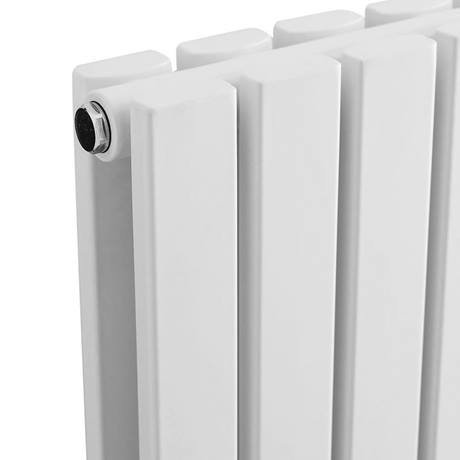 Urban 1800 x 450mm Vertical Double Panel White Radiator | Victorian ...