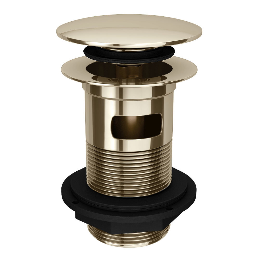 Gold Basin Waste - Gold Slotted Click Clack Basin Waste