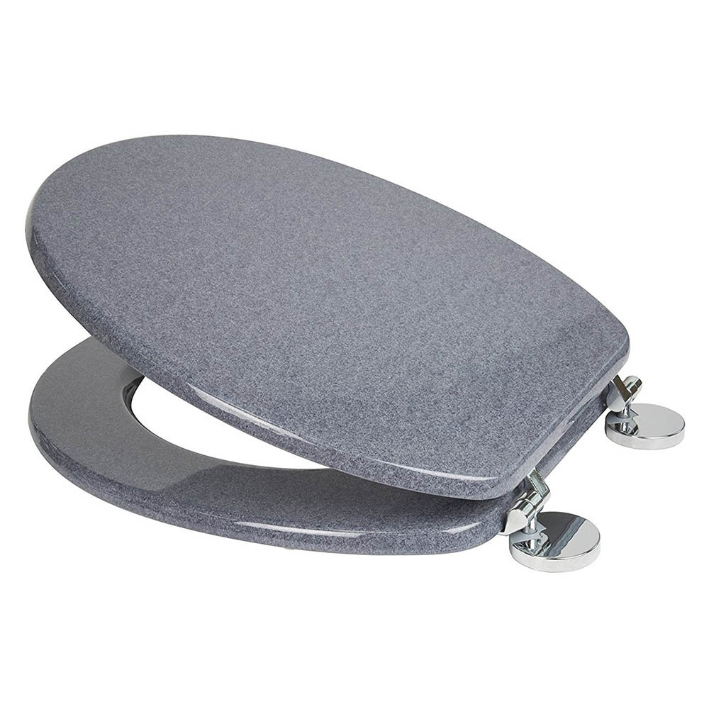 Croydex Flexi-Fix Dove Granite Effect Anti-Bacterial Toilet Seat