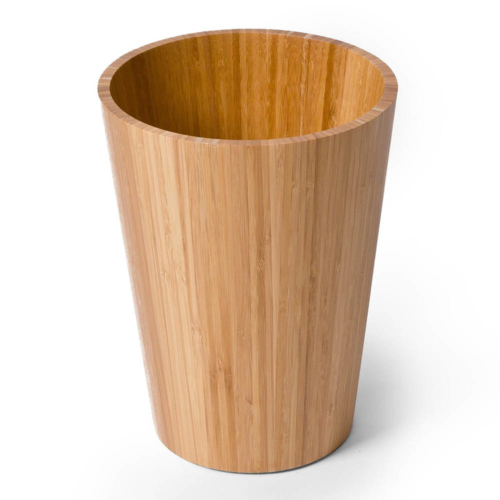 Wooden Round Bin Bamboo