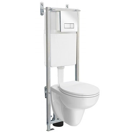 Wall Hung Toilet with Dual Flush Concealed WC Cistern & Wall Hung Frame ...