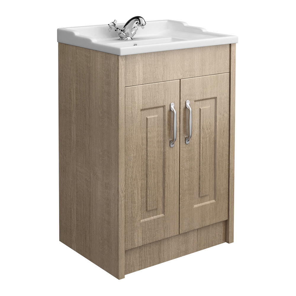 York Traditional Wood Finish Bathroom Basin Unit | Victorian Plumbing