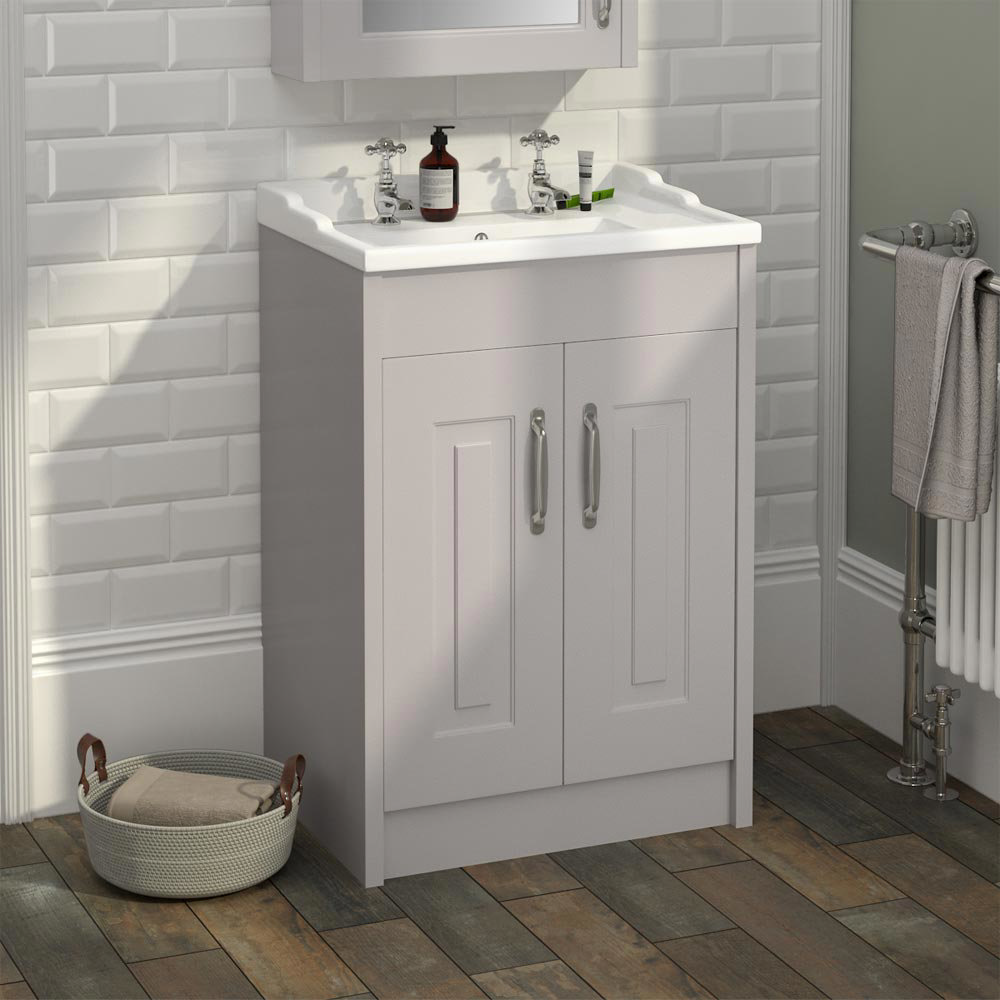 York Traditional Grey Bathroom Basin Unit | Victorian Plumbing.co.uk