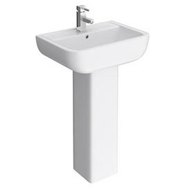 Roca Aire 600mm 1TH Basin with Full Pedestal