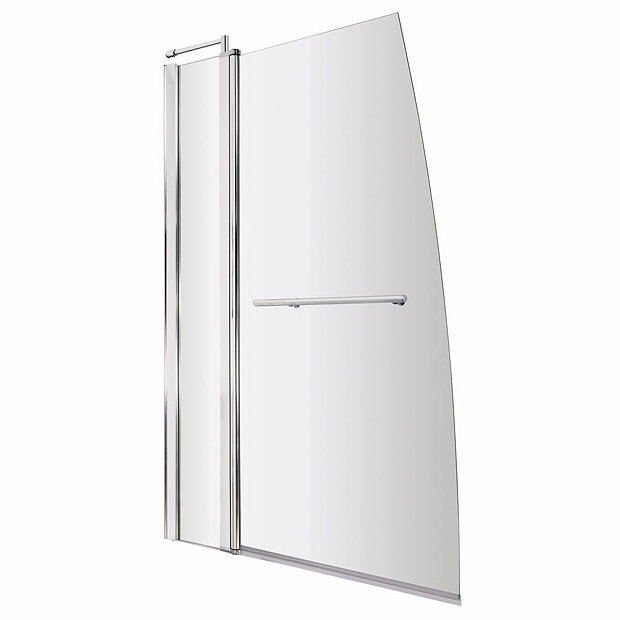 1400 Hinged Sail Bath Screen with Fixed Panel & Rail - NSSSR2