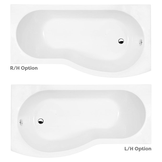 Cruze Curved Shower Bath - 1500mm with Screen & Acrylic Panel