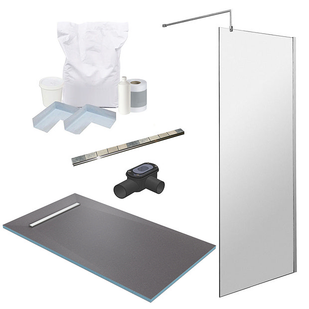 1600 x 900 Wet Room Pack with 600mm Linear Waste | Victorian Plumbing UK