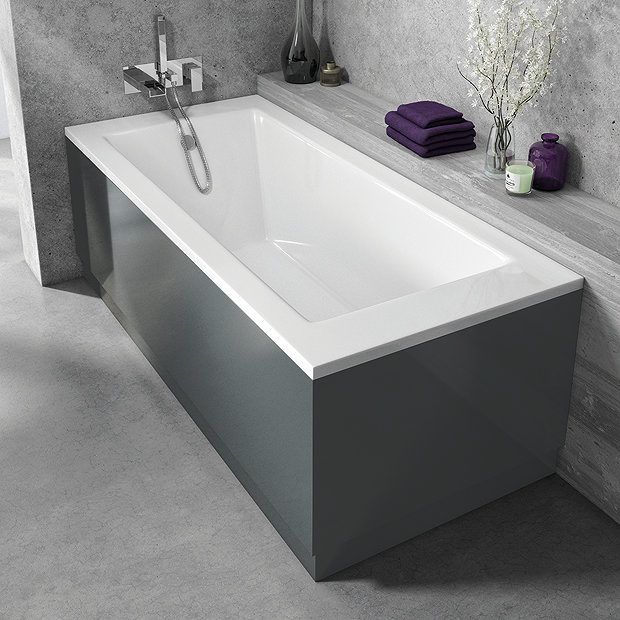 1700mm Waterproof Matt Grey Front Bath Panel & Plinth