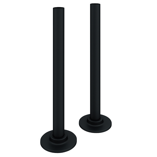 Arezzo 180mm Matt Black 15mm Pipe Kit for Radiator Valves | Victorian ...