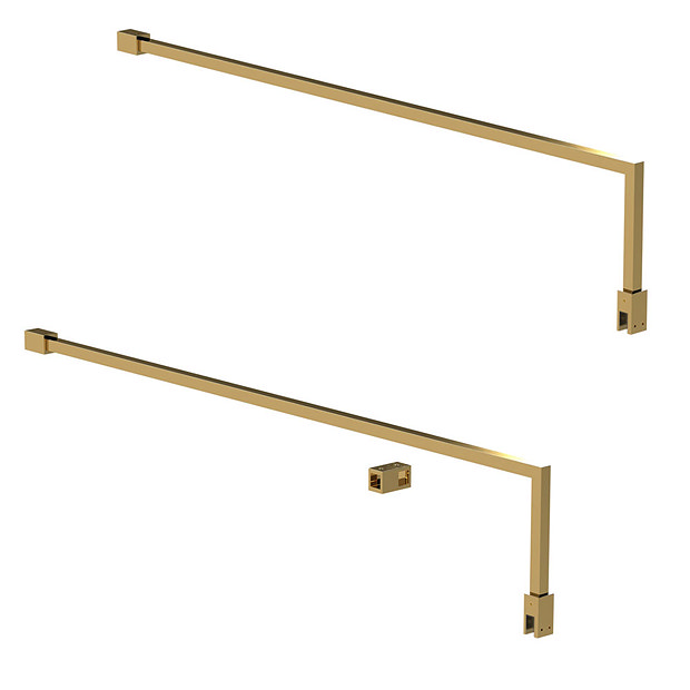 2 x Hudson Reed Brushed Brass Square Fixed Wet Room Support Arms for ...