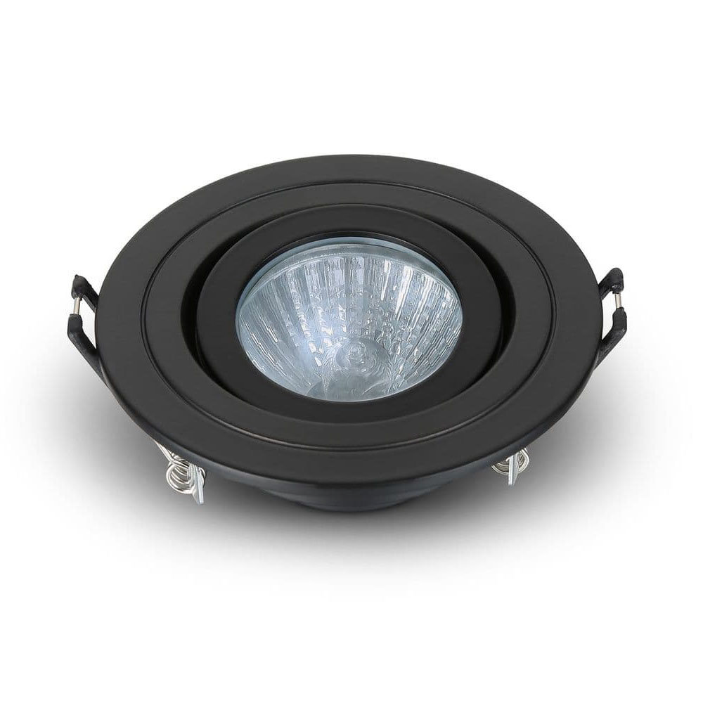 4 x Revive IP65 Matt Black Round Tiltable Bathroom Downlights