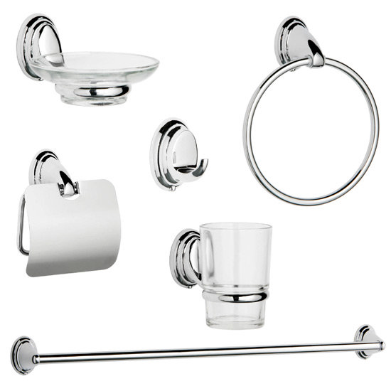6 Piece Chrome Oval Bathroom Set at Victorian Plumbing UK