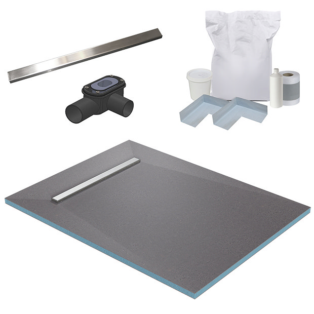 600 Linear 1200 x 900 Wet Room Walk In Rectangular Tray Former Kit (End ...
