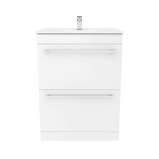 Nova High Gloss White Floor Standing Basin Unit W600 x D400mm - VTFW600 ...