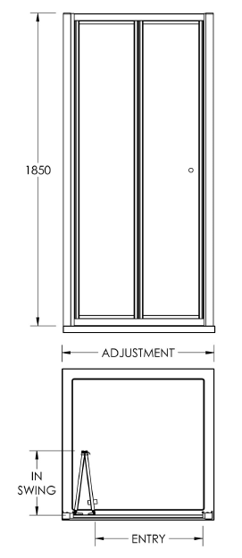 800mm Pacific Bi-Fold Shower Door