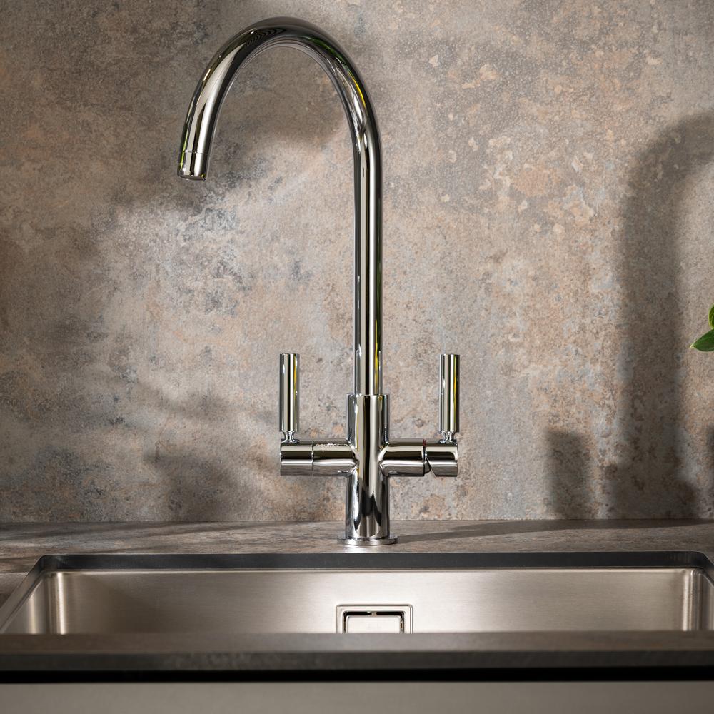 Abode Globe Aquifier Dual Lever Water Filter Kitchen Mixer Tap - Chrome
