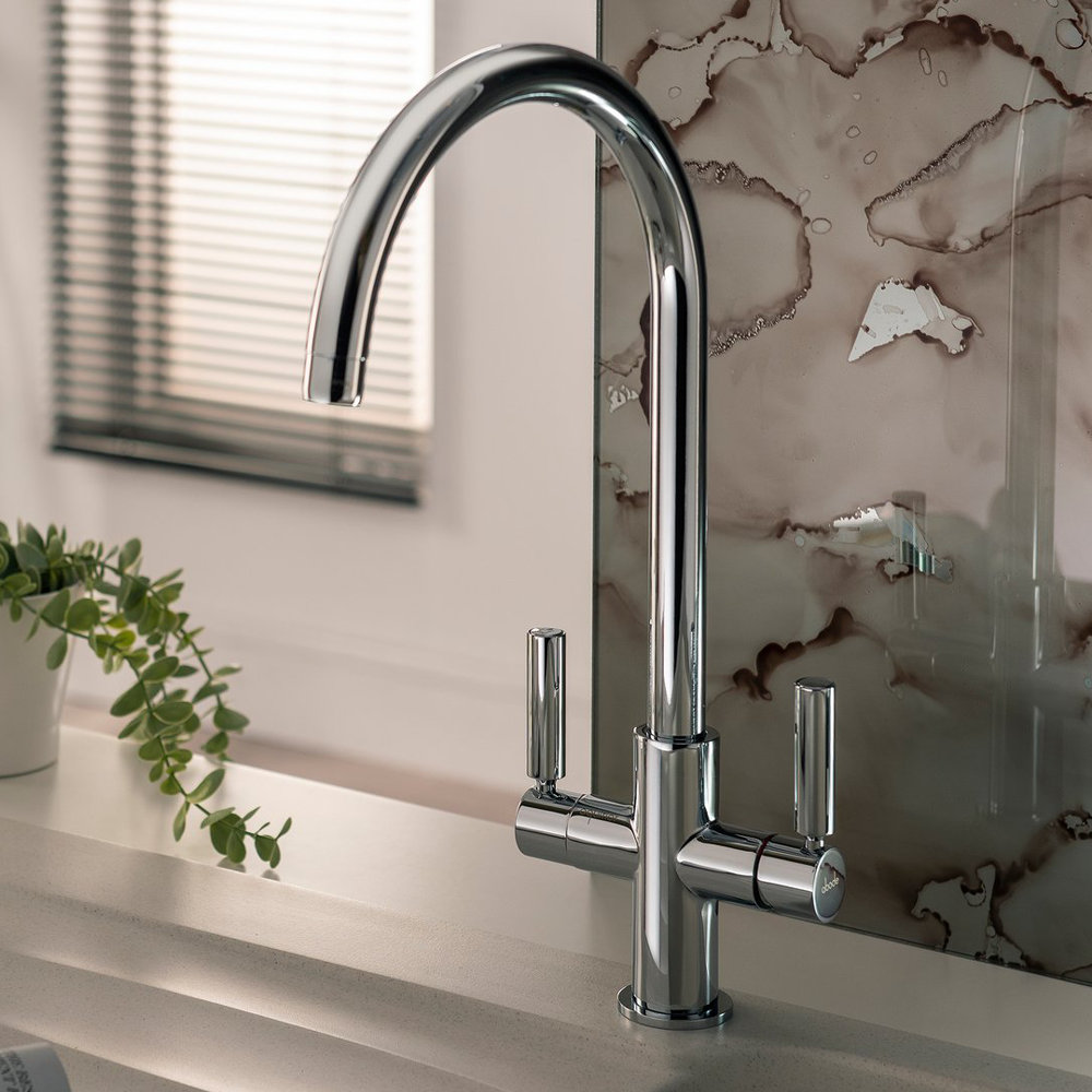 Abode Globe Aquifier Dual Lever Water Filter Kitchen Mixer Tap - Chrome