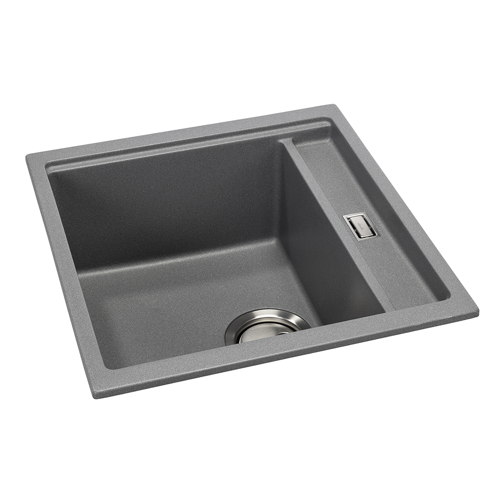 Abode Syncronist Compact 427 x 460mm 1.25 Bowl Metallic Grey Granite ...