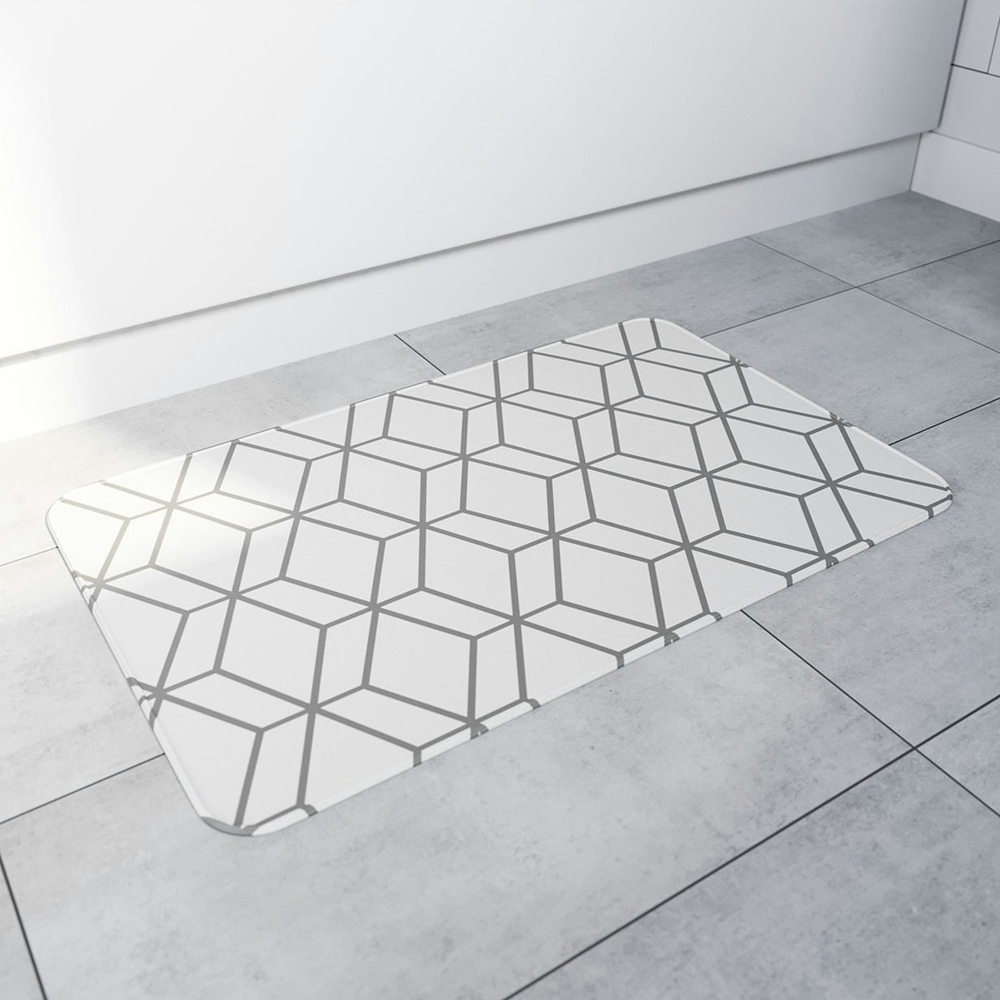 Accents Grey Flannel Printed Bath Mat