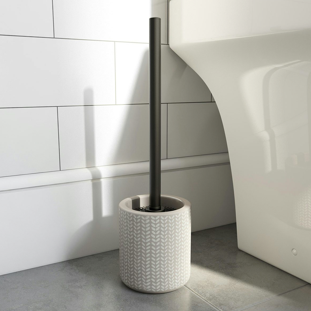 Accents Maya Grey Ceramic Toilet Brush Holder