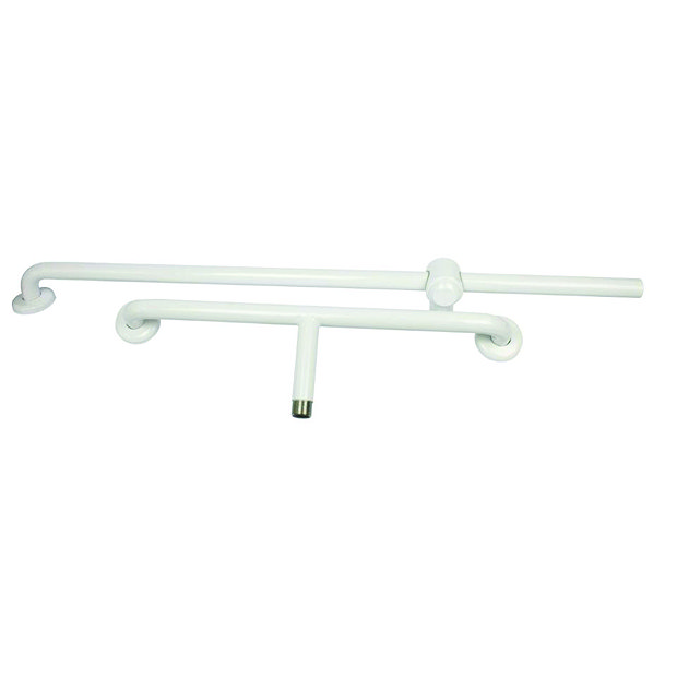 AKW T-Shape White Epoxy Coated Grab Rail - 1200 x 300 x 300mm