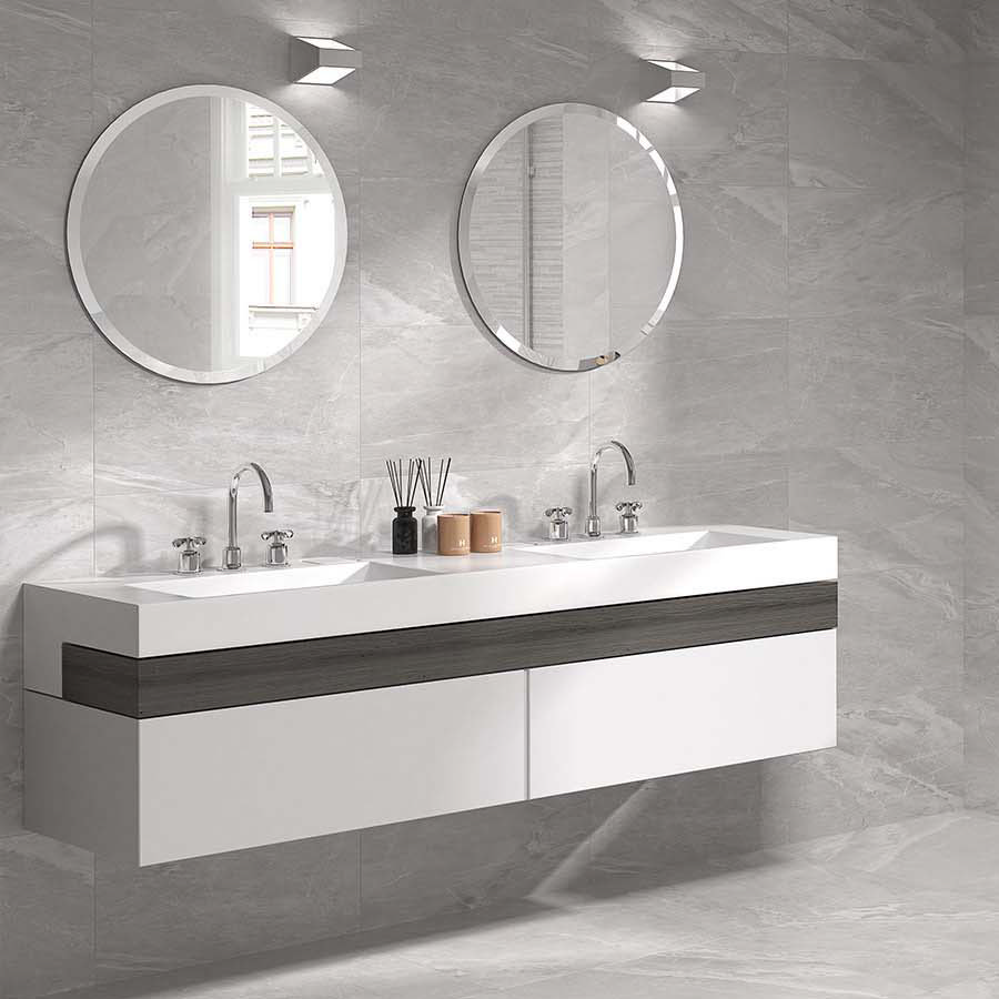 Alaric Light Grey Stone Effect Wall & Floor Tiles - 300 x 600mm