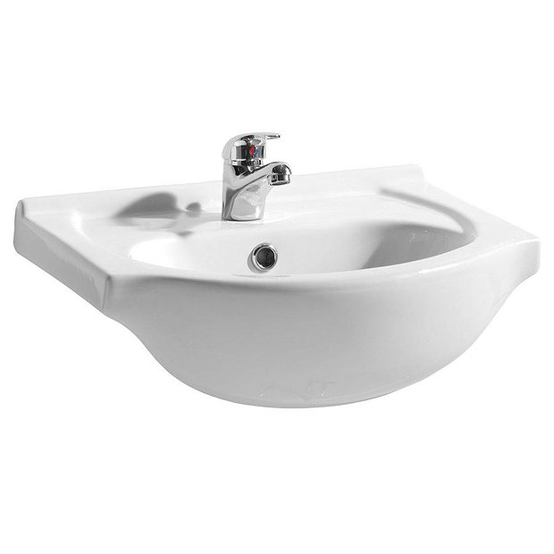 Cove 450mm Small Semi Recessed Basin | Victorian Plumbing.co.uk