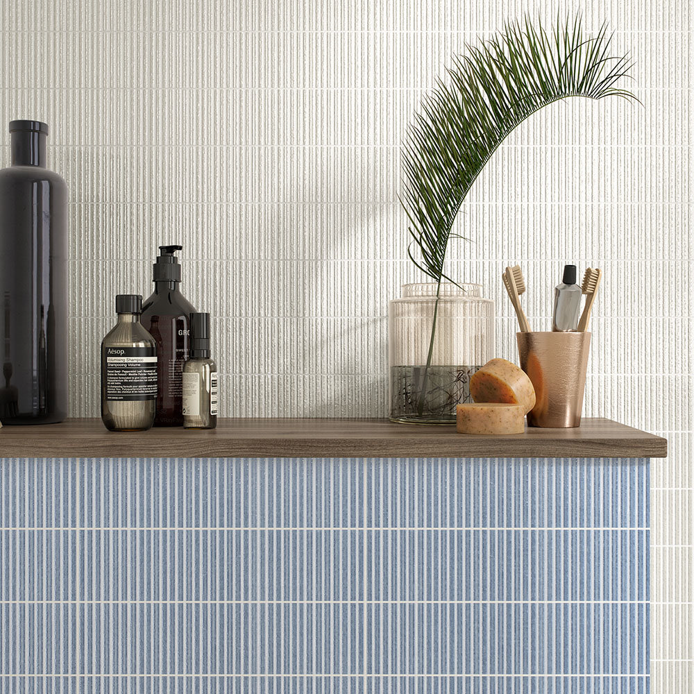 Alassio Light Blue Gloss Wall Tiles 75 X 300mm Victorian Plumbing