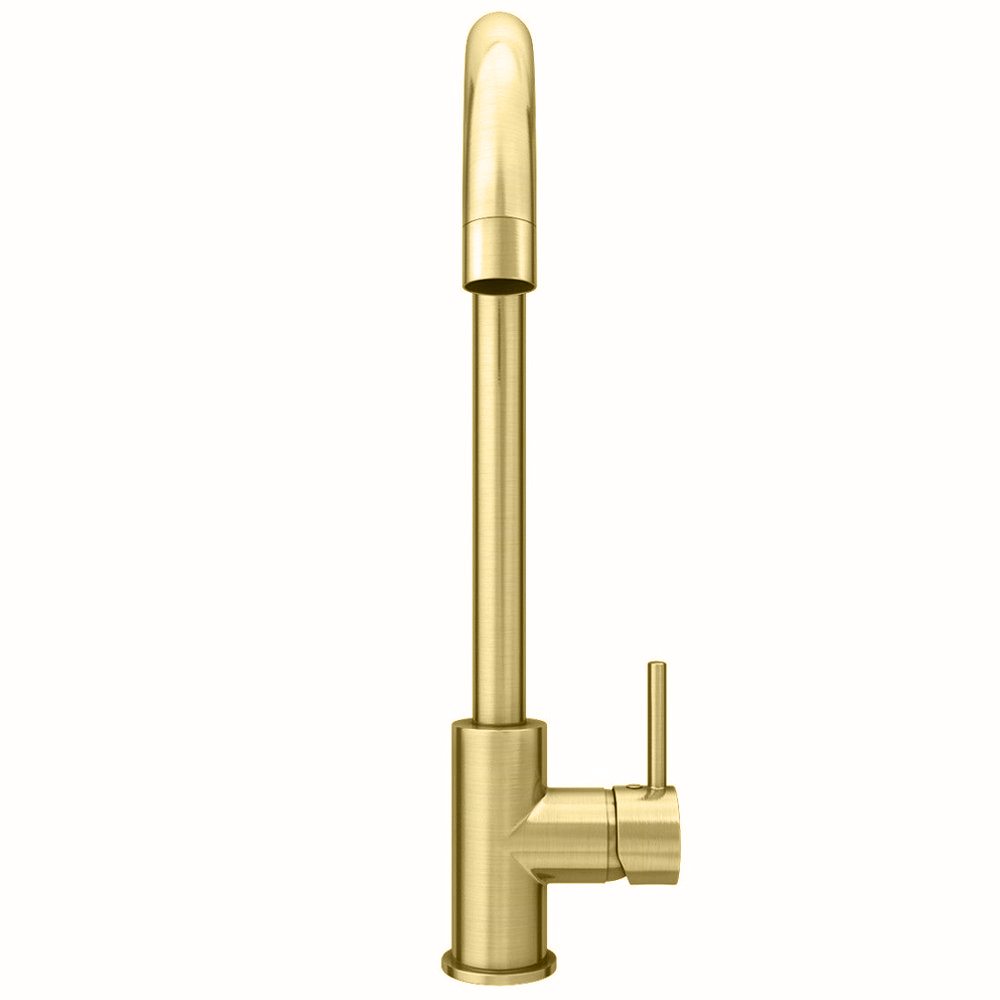 Brushed Brass Kitchen Tap - Single Lever | Victorian Plumbing