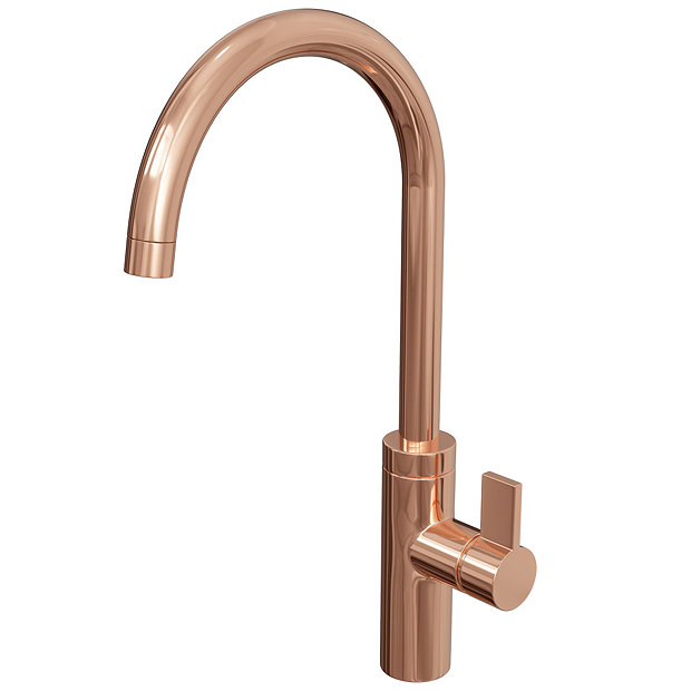 Alberta Rose Gold Modern Kitchen Mixer Tap | Victorian Plumbing UK