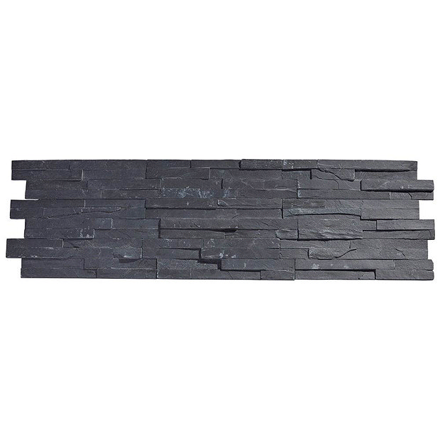 Amaro Black Stone Split Face Tiles - 400 x 100mm