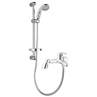 Apollo Lever Bath Shower Mixer Tap with Adjustable Riser Rail Kit at ...