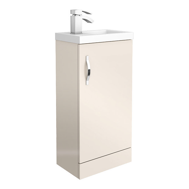 Apollo2 405mm Gloss Cashmere Compact Floor Standing Vanity Unit ...