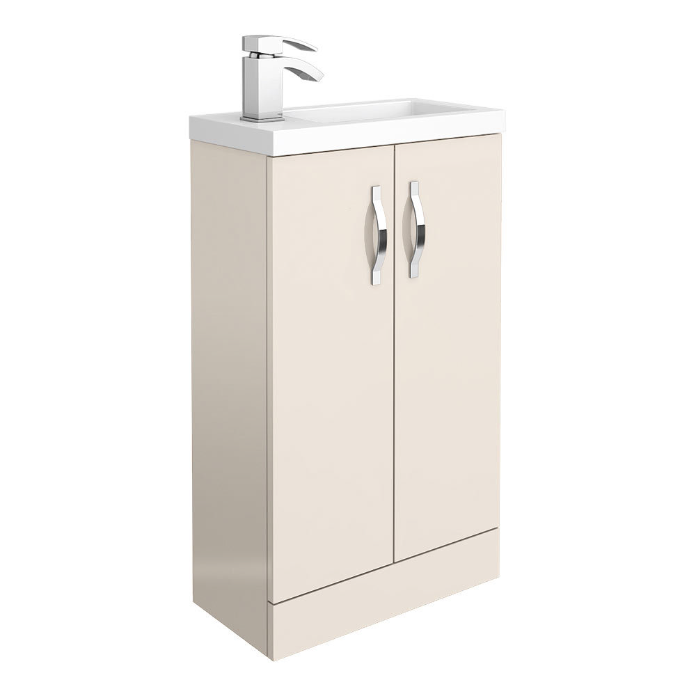 Apollo2 505mm Gloss Cashmere Compact Floor Standing Vanity Unit ...