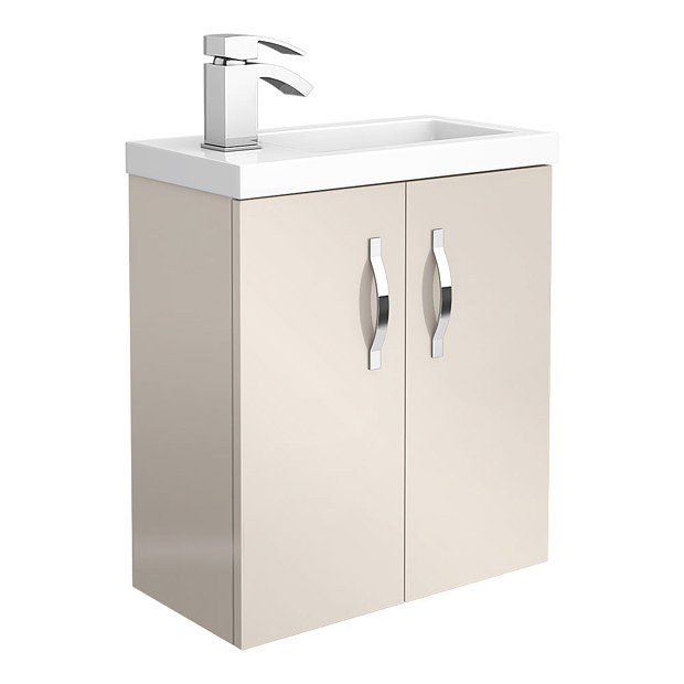 Apollo2 505mm Gloss Cashmere Compact Wall Hung Vanity Unit | Victorian ...
