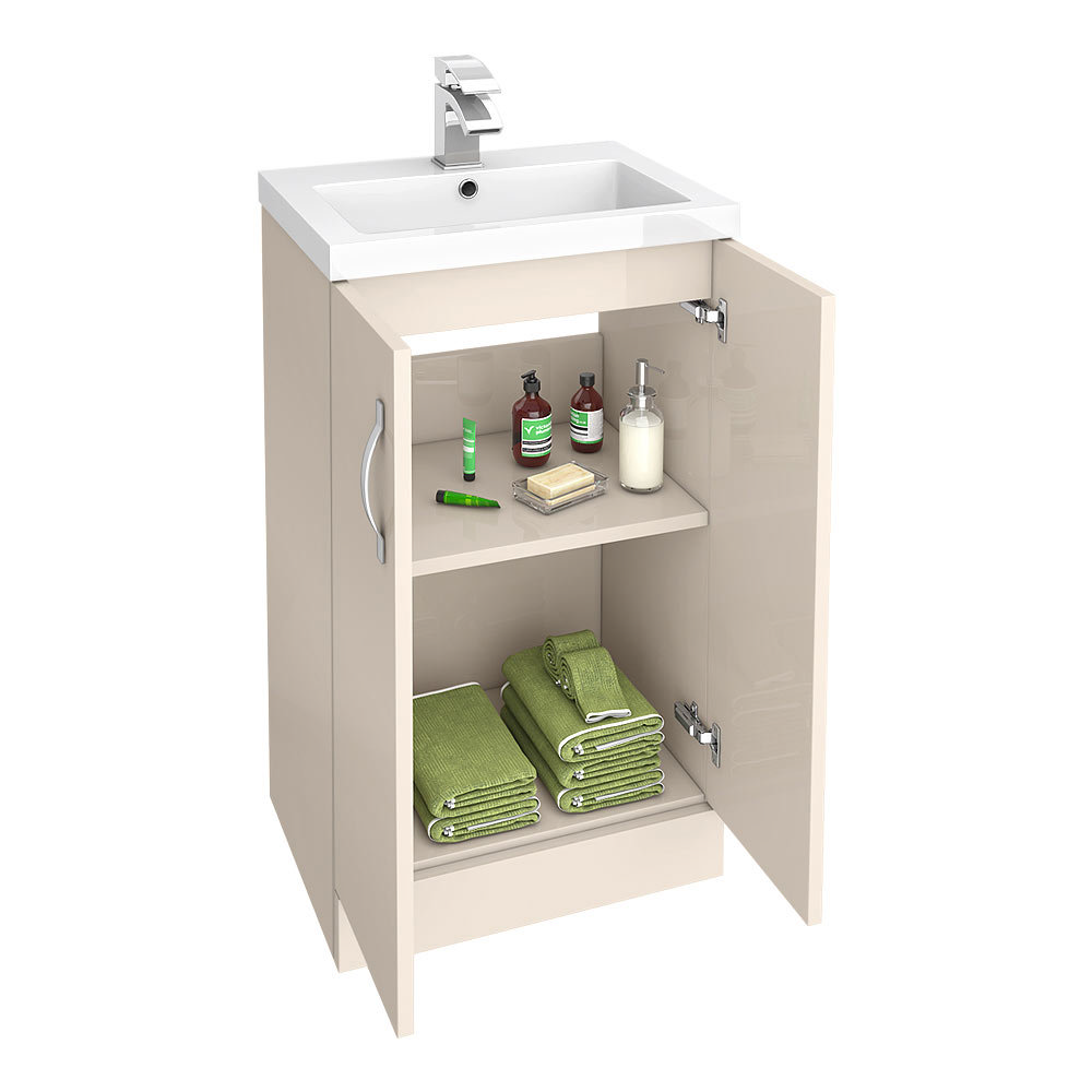 Apollo2 505mm Floor Standing Vanity Unit (Gloss Cashmere - Depth 360mm ...