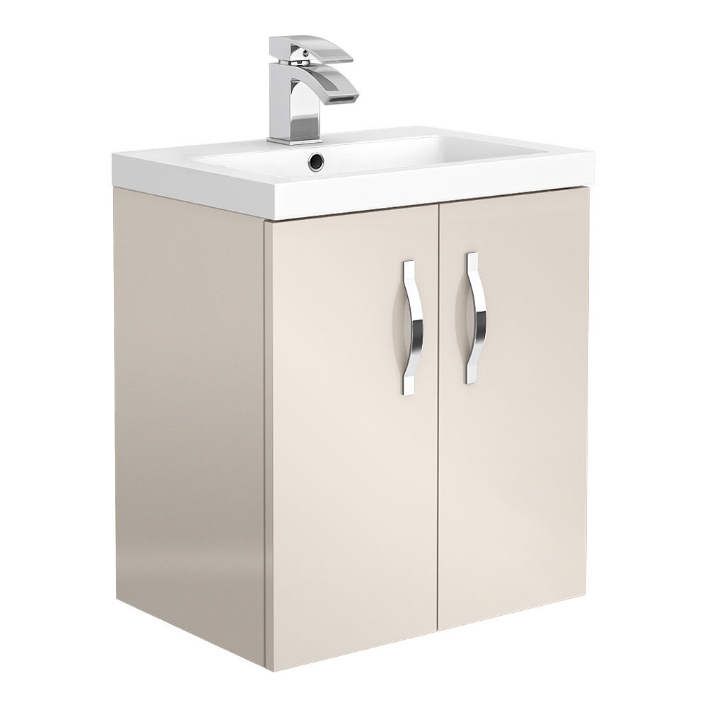Apollo2 505mm Gloss Cashmere Wall Hung Vanity Unit | Victorian Plumbing UK
