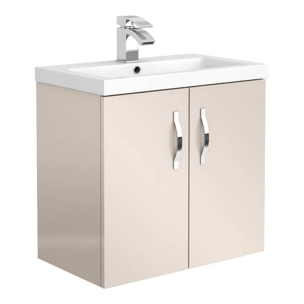 Apollo2 605mm Gloss Cashmere Wall Hung Vanity Unit | Victorian Plumbing UK