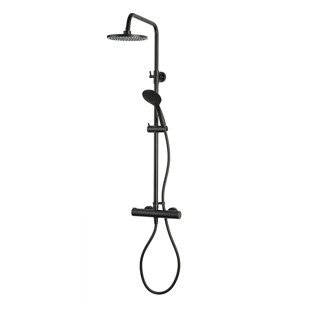Aqualisa Safe Touch Thermostatic Round Shower Matt Black