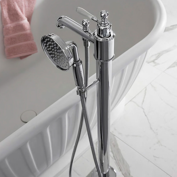 Arcade Floor Mounted Freestanding Bath Shower Mixer - Nickel - ARC20 at ...