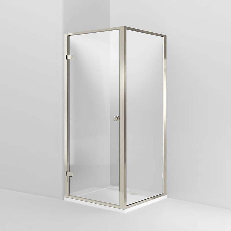 Arcade Hinged Shower Door & Side Panel - Nickel - Various Size Options ...