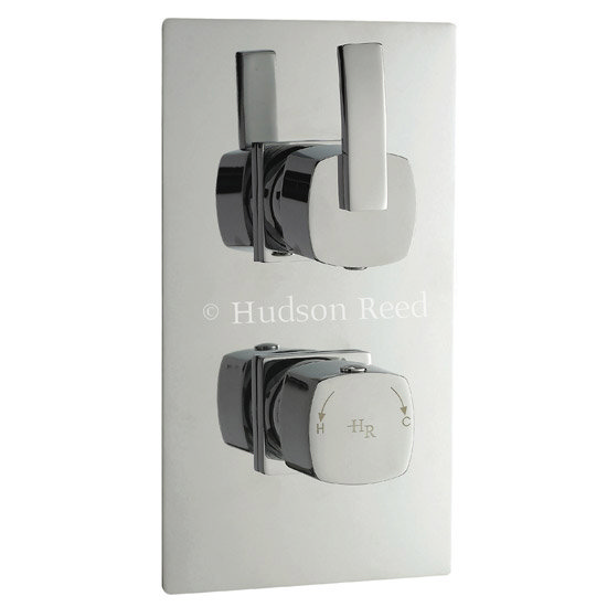 Hudson Reed Arcade Twin Concealed Thermostatic Shower Valve w/ Built-in ...