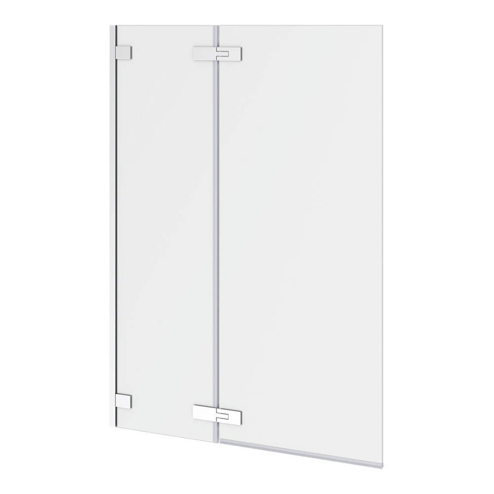 Arezzo 10mm Easy-Clean Double Panel Hinged Bath Screen Chrome (1050 x ...