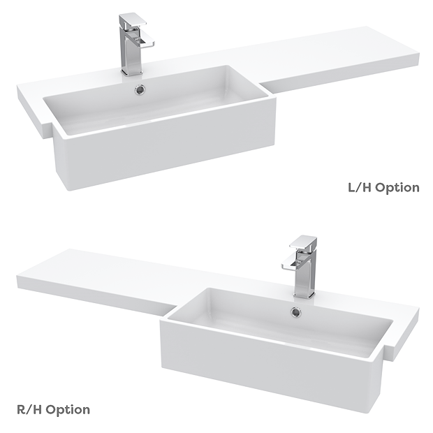 Arezzo 1100 Matt Grey Semi-Recessed Square Combination Vanity Unit ...