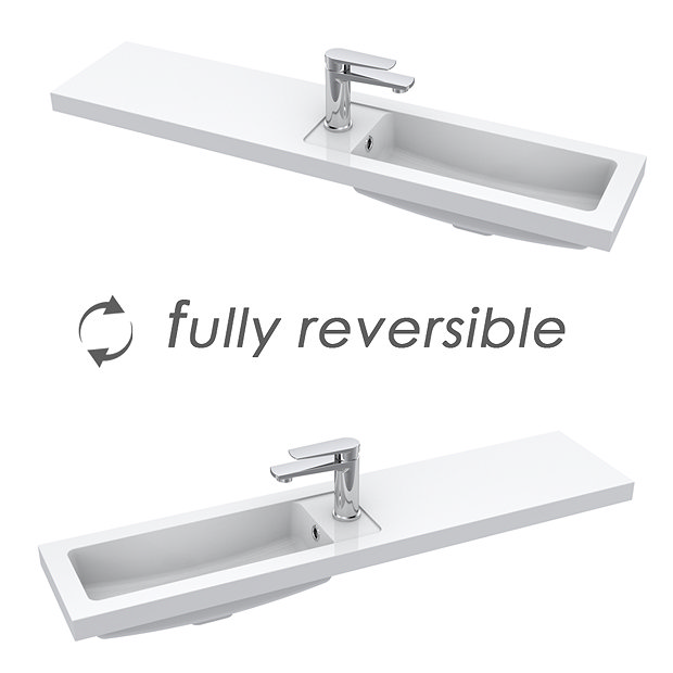 Arezzo 1100 Matt Grey Slimline Combination Vanity Unit (Matt Black ...