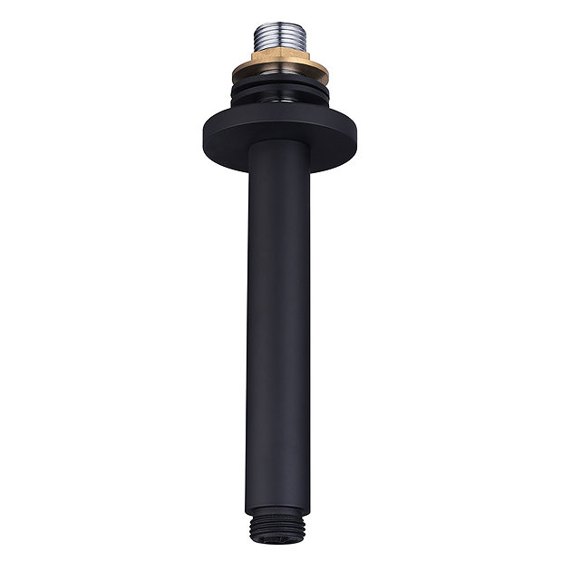 Arezzo 150mm Matt Black Round Ceiling Shower Arm